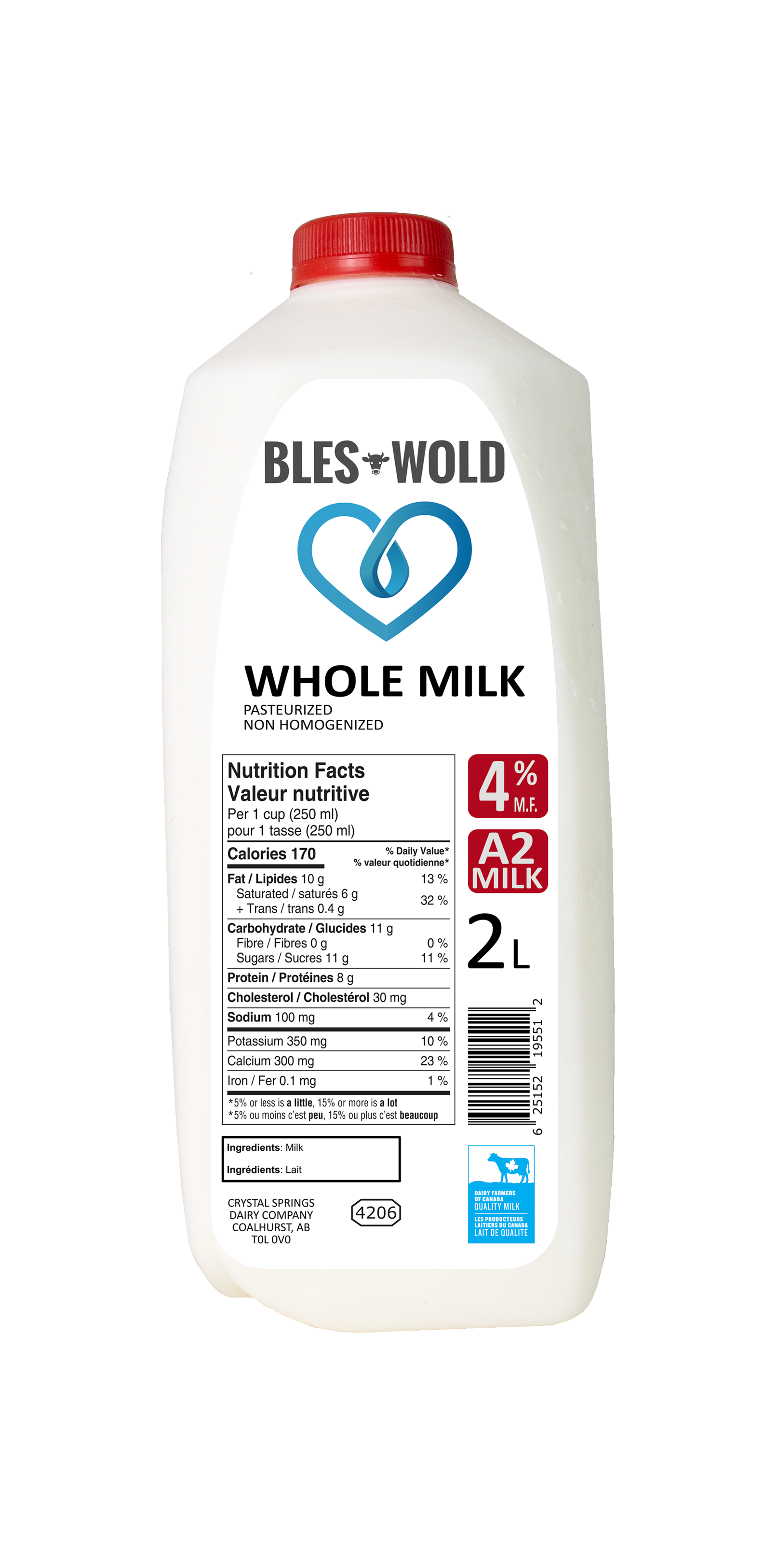 A2 Milk 2L – Crystal Springs Cheese / Bles Wold