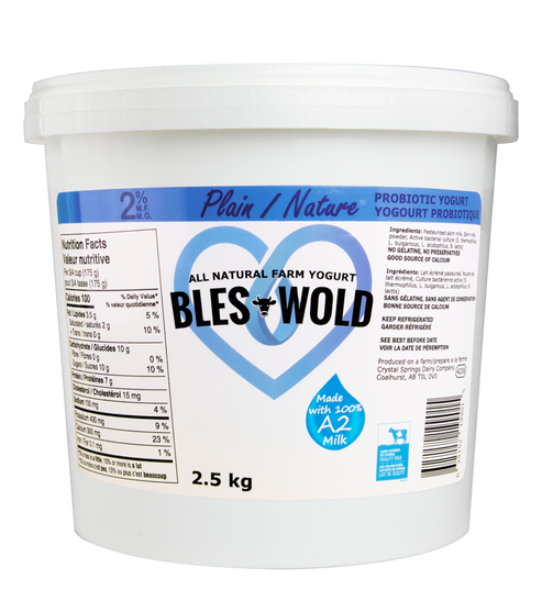 2% Yogurt - Plain - 2.5kg Size – Crystal Springs Cheese / Bles Wold